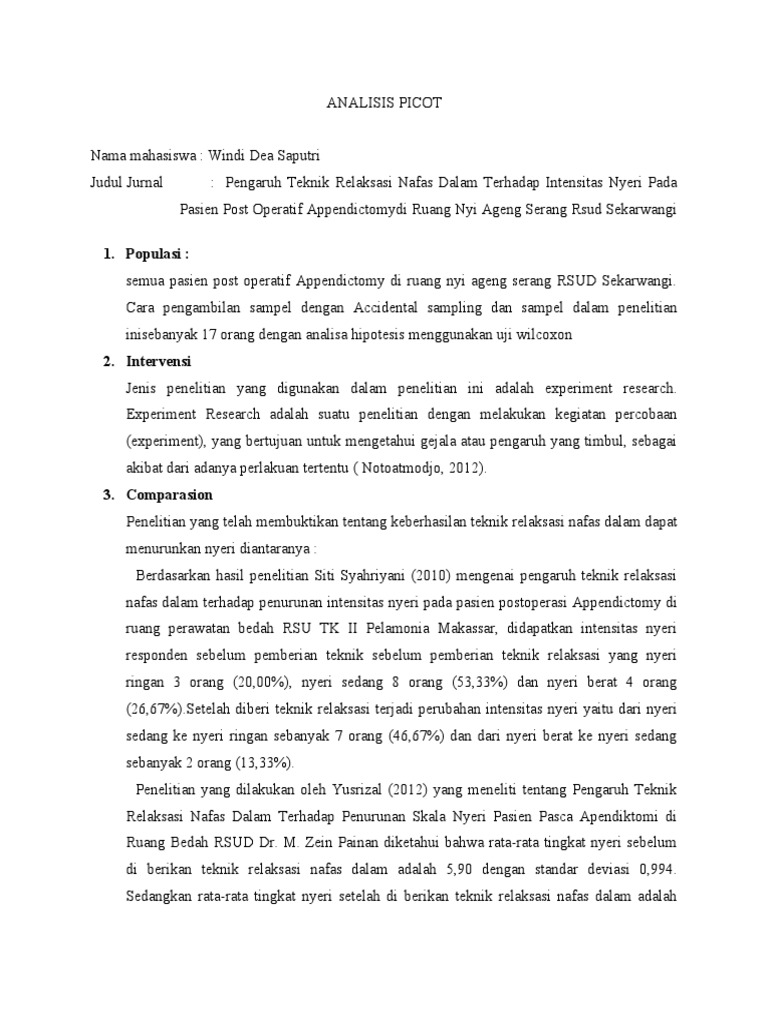 Analisis Picot Jurnal Windi Dea | PDF