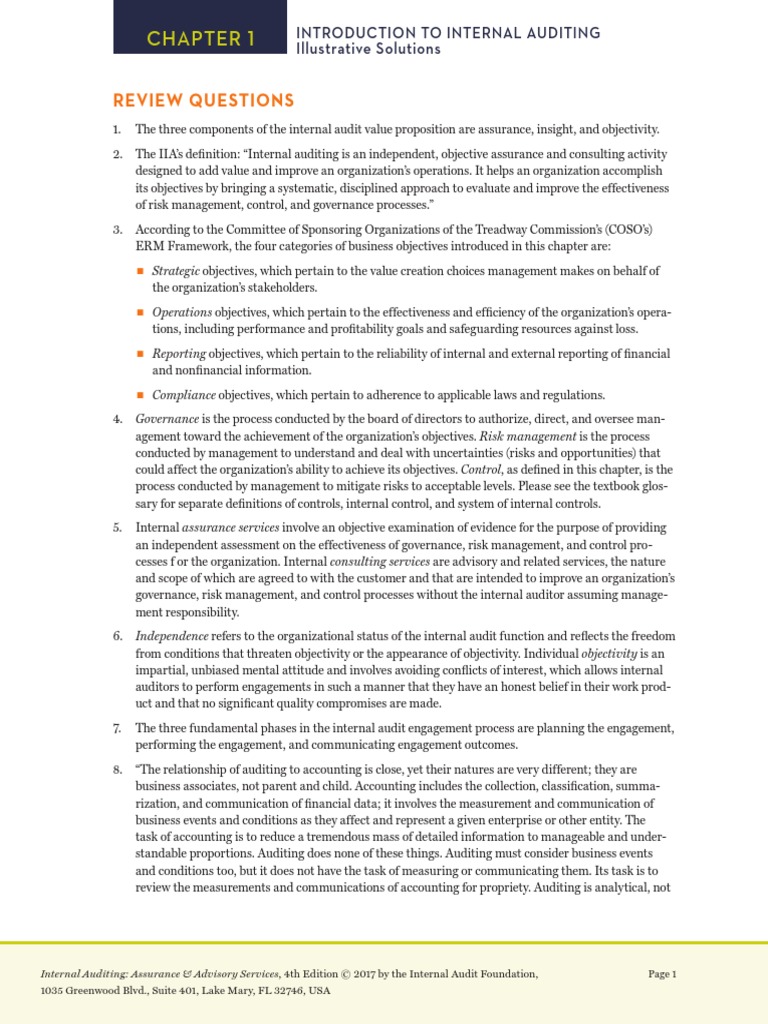 CH01 Illustrative Solutions v.4 | PDF | Internal Audit | Audit