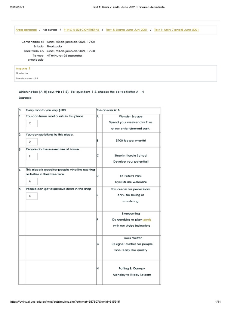 Test Review for Units 7 and 8 | PDF