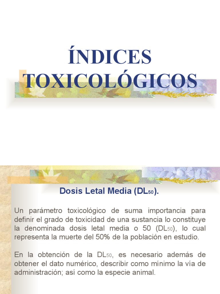 Indices Toxicologicos | PDF | Toxicidad | Ciencia medioambiental