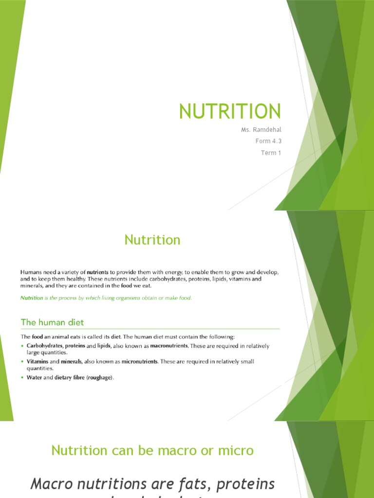 NUTRITION - Macro and Micro Nutritions | PDF | Wellness | Science ...