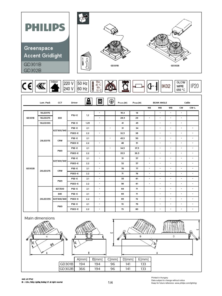Greenspace Accent Gridlight: GD301B GD302B | PDF | Electrical ...