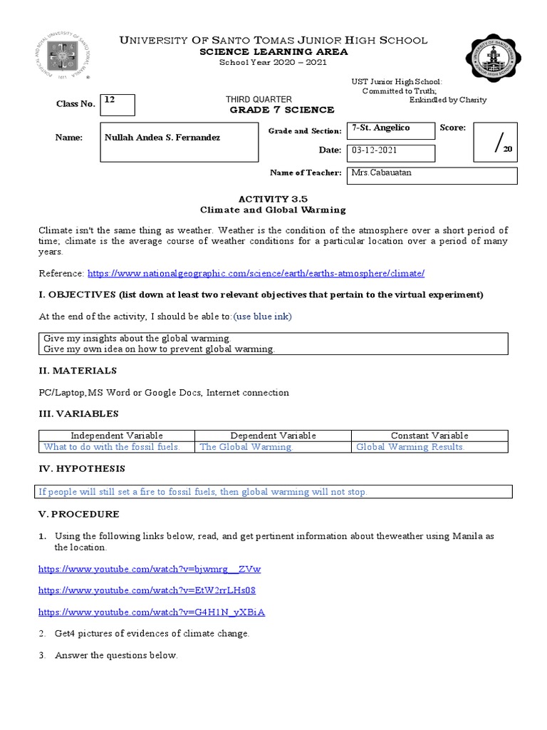 Grade 7 Science: Climate and Global Warming | PDF | Climate Change ...