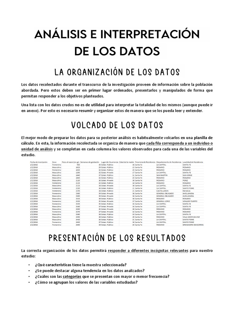 Análisis e Interpretación de Los Datos | PDF | Desviación Estándar ...