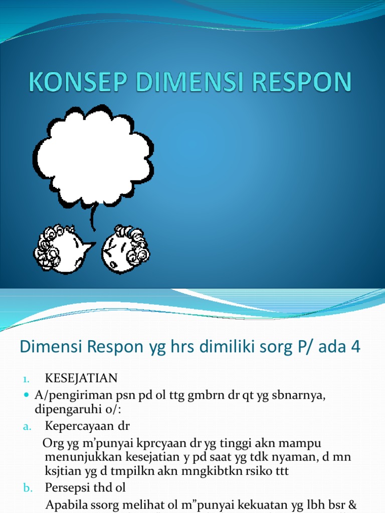 Konsep DIMENSI RESPON Dan TINDAKAN | PDF