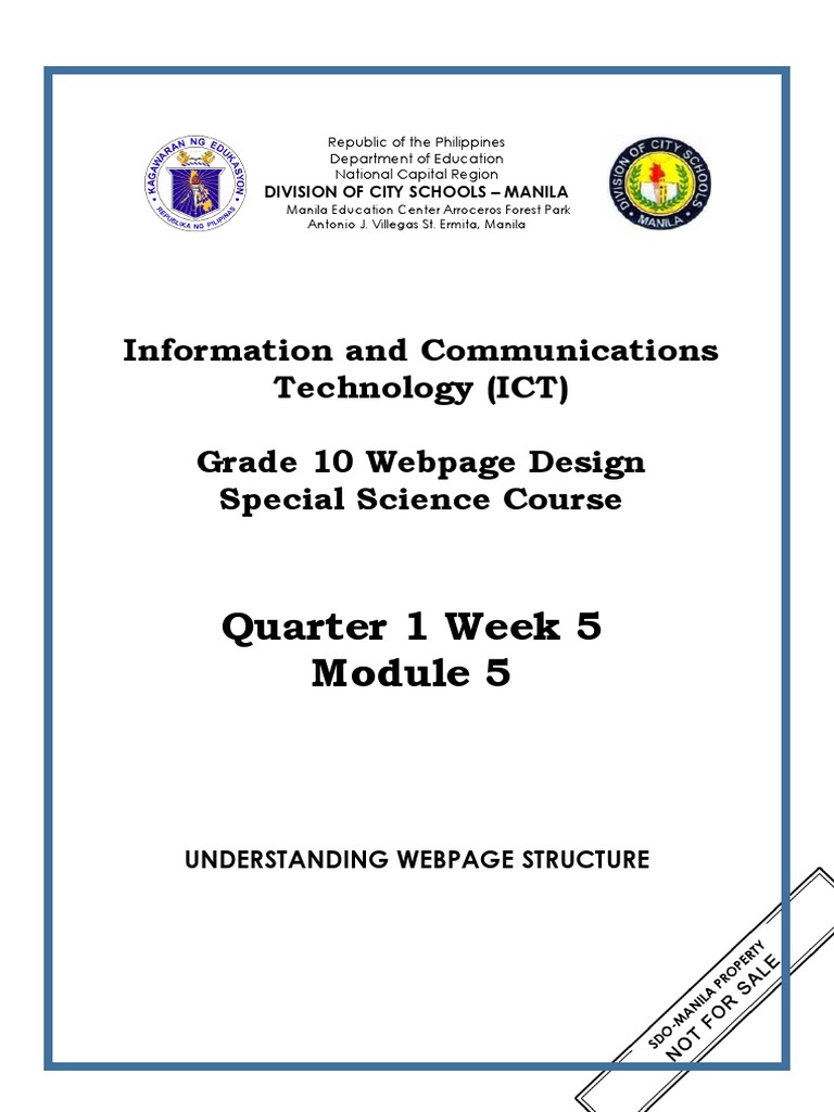 Ict-Webpage 10 q1 w5 Mod5 | PDF | Html Element | Html