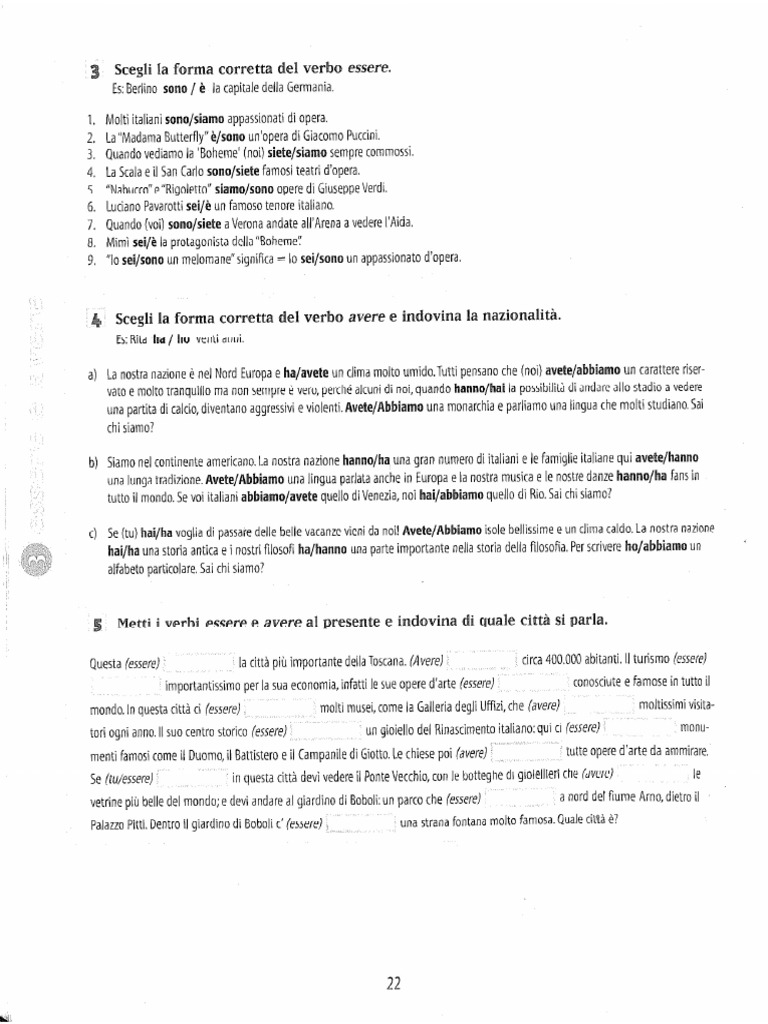 Esercizi Essere e Avere | PDF