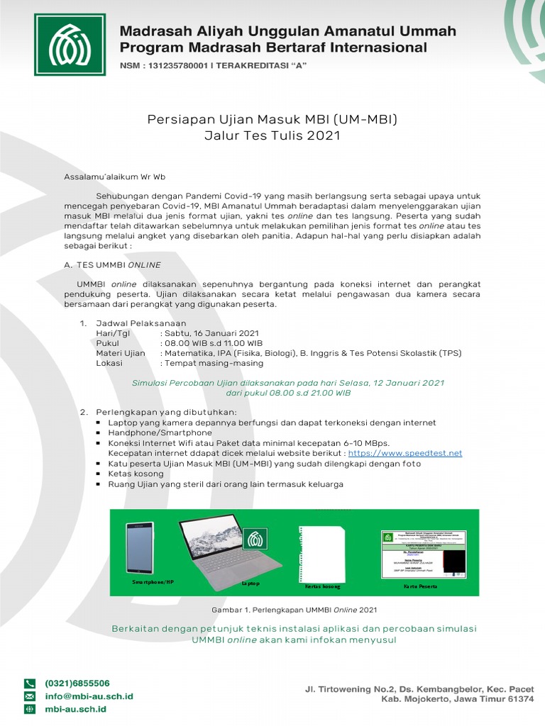 Persiapan Ujian Masuk Mbi Gel 1 | PDF