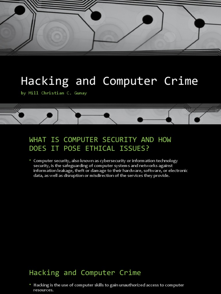 Hacking and Computer Crime | PDF | Security Hacker | Cybercrime