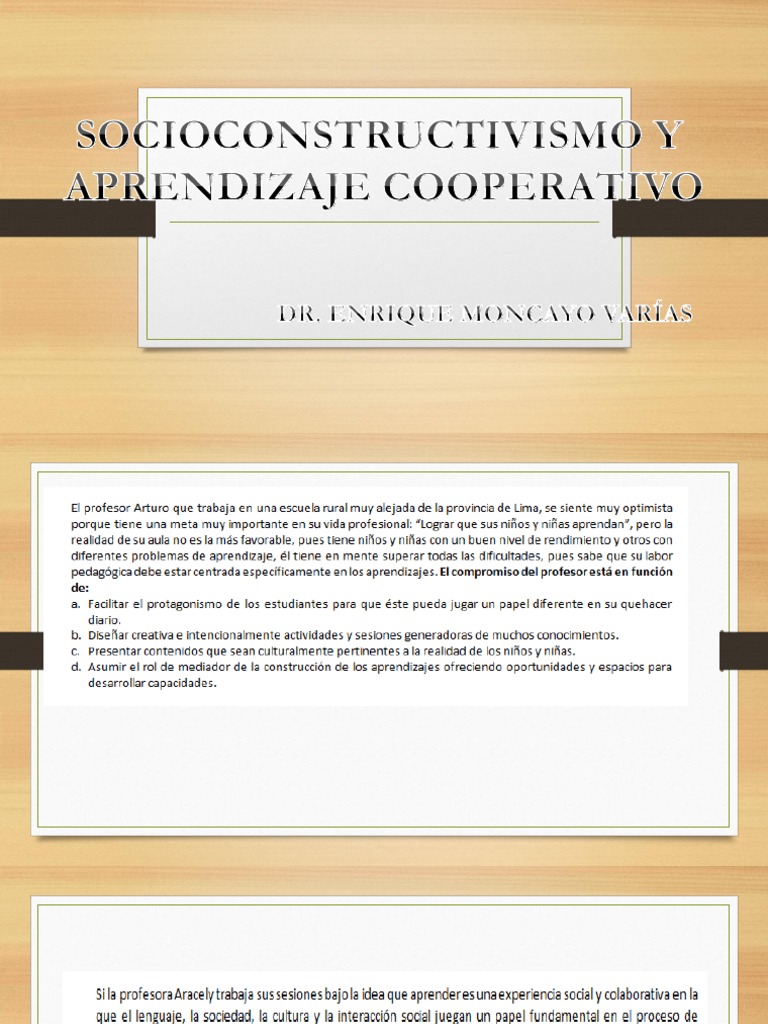 Socioconstructivismo y Aprendizaje Cooperativo | PDF | Motivacional ...