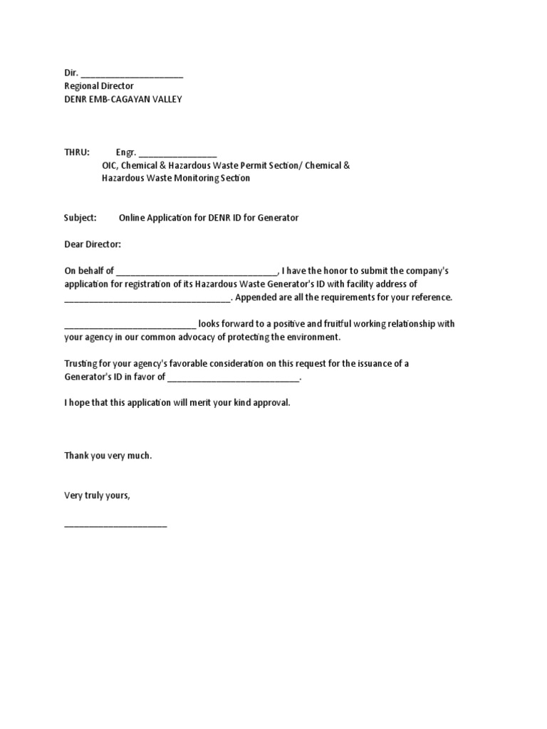 Request Letter Denr | PDF