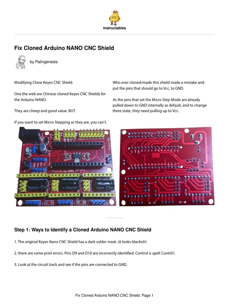 Fix Cloned Arduino Nano Cnc Shield Pdf Arduino Numerical Control