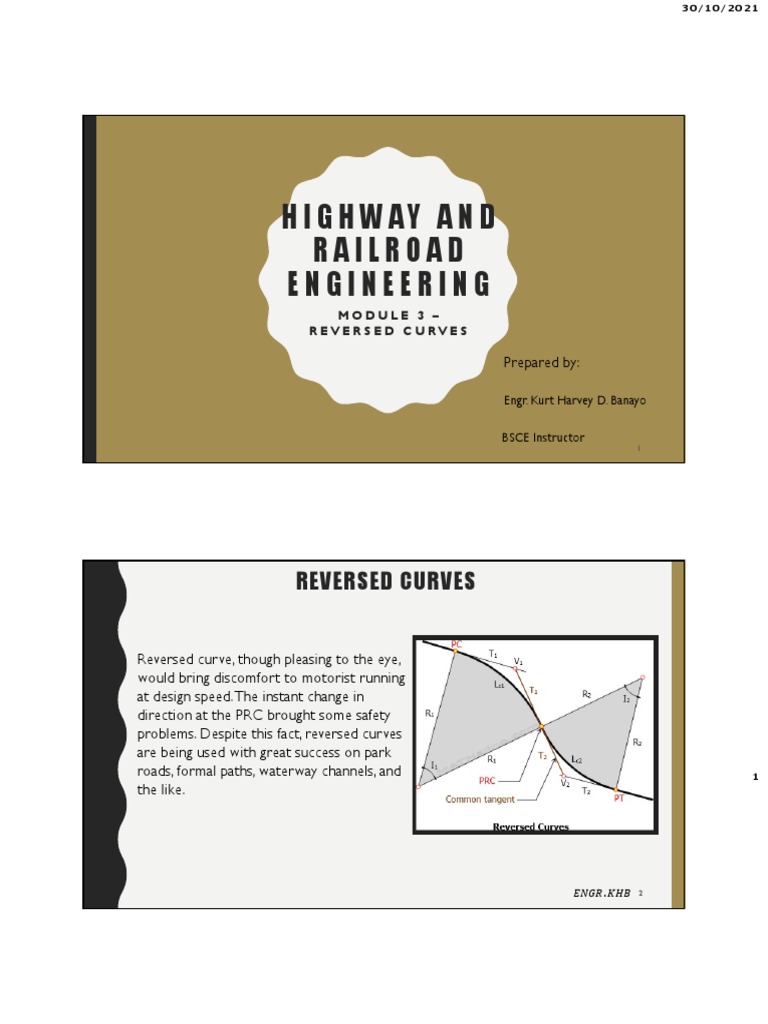 Analysis of Reversed Curve Design Considerations Through Worked ...