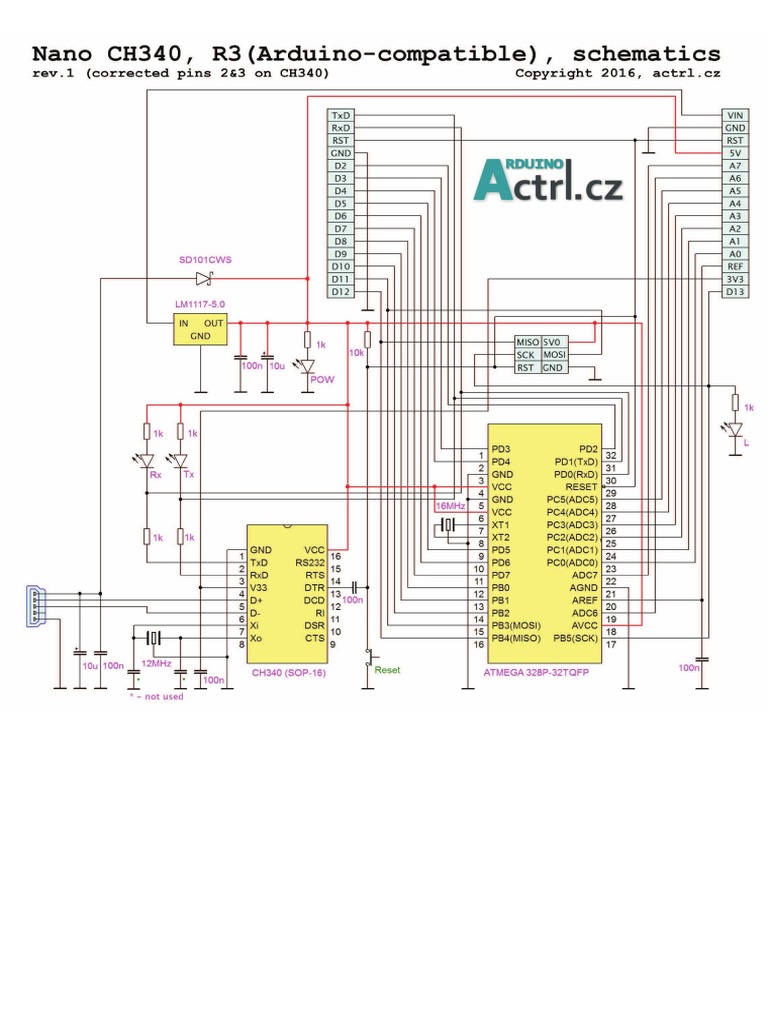 Nano Ch340 Schematics-Rev1 | PDF