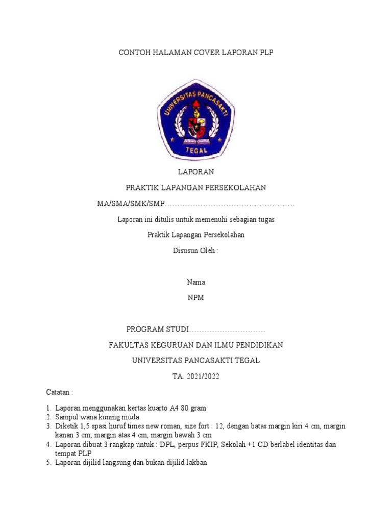 Format Laporan PLP | PDF