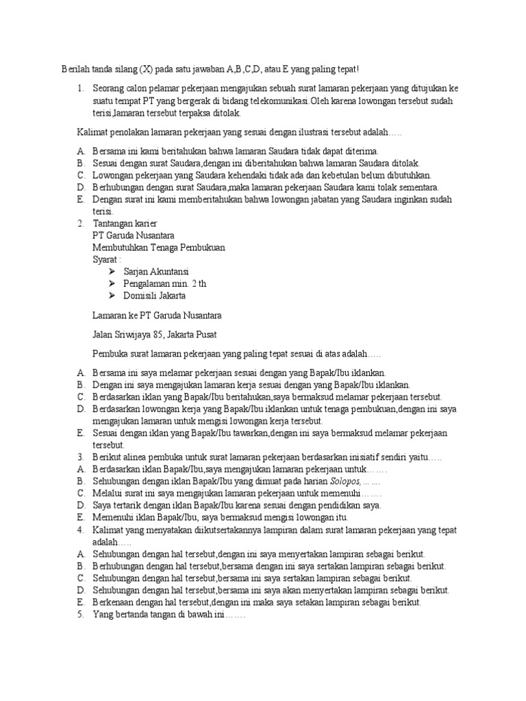 Soal Pas B.indo Kls Xii | PDF