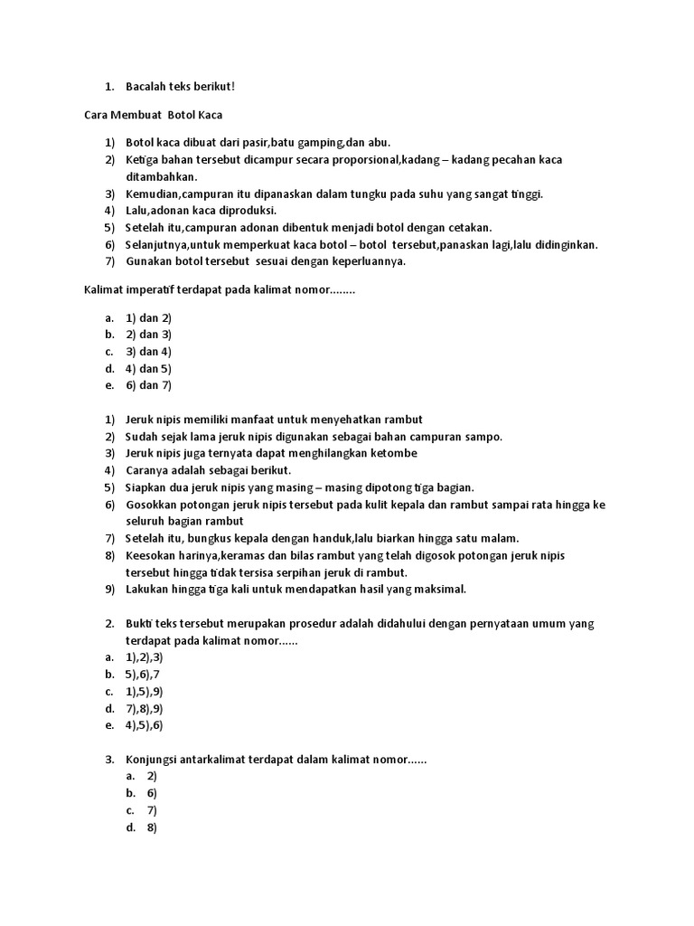 Prosedur Pembuatan Botol Kaca | PDF | Kajian Bahasa Asing | Sains & Matematika