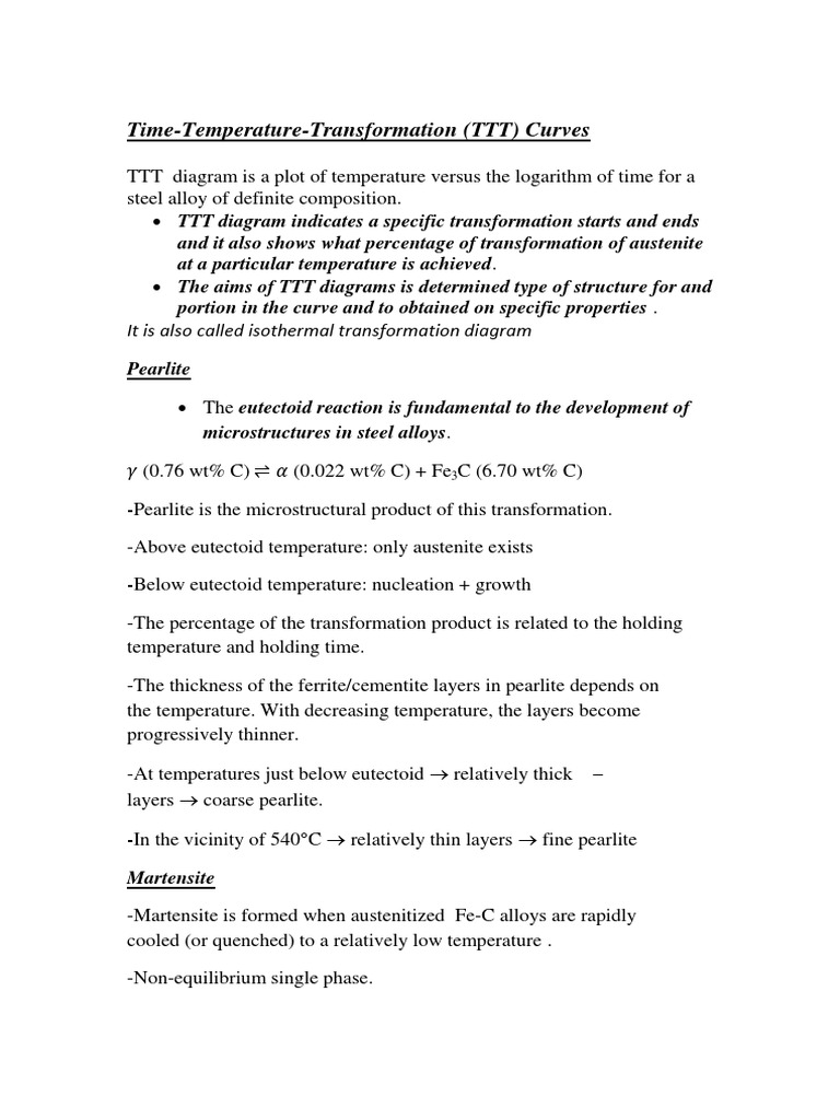 TTT Phase Diagram | PDF | Iron | Materials
