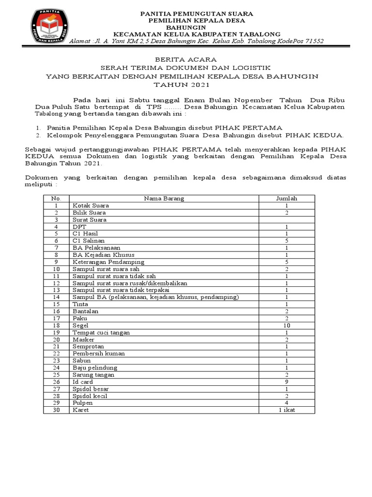 Tanda Terima KPPS | PDF