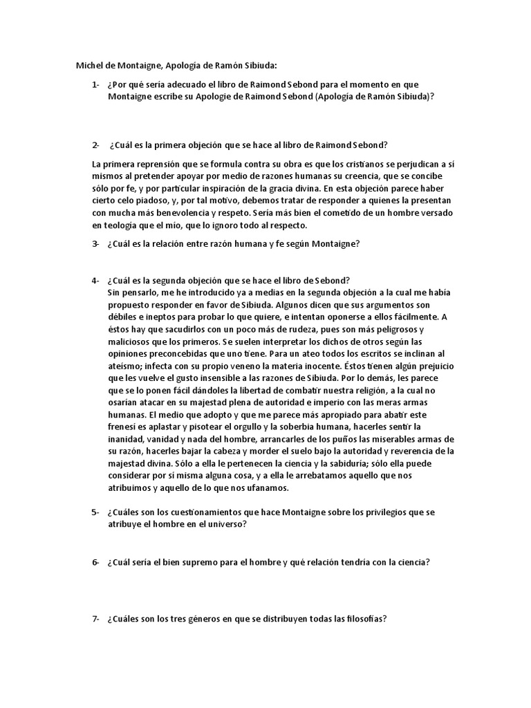 Michel de Montaigne | PDF | Ateísmo | Michel De Montaigne