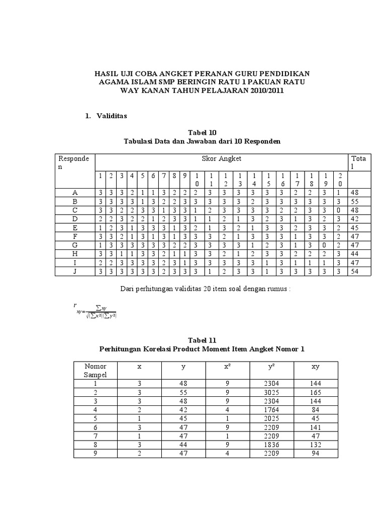 Validitas & Reliabilitas Baru | PDF