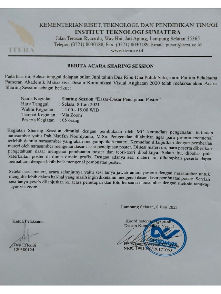 Berita Acara Sharing Session Pak Naufan | PDF