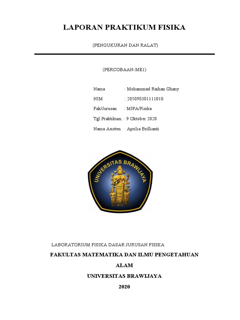 Laprak Fisika 1 Pengukuran Ralat | PDF