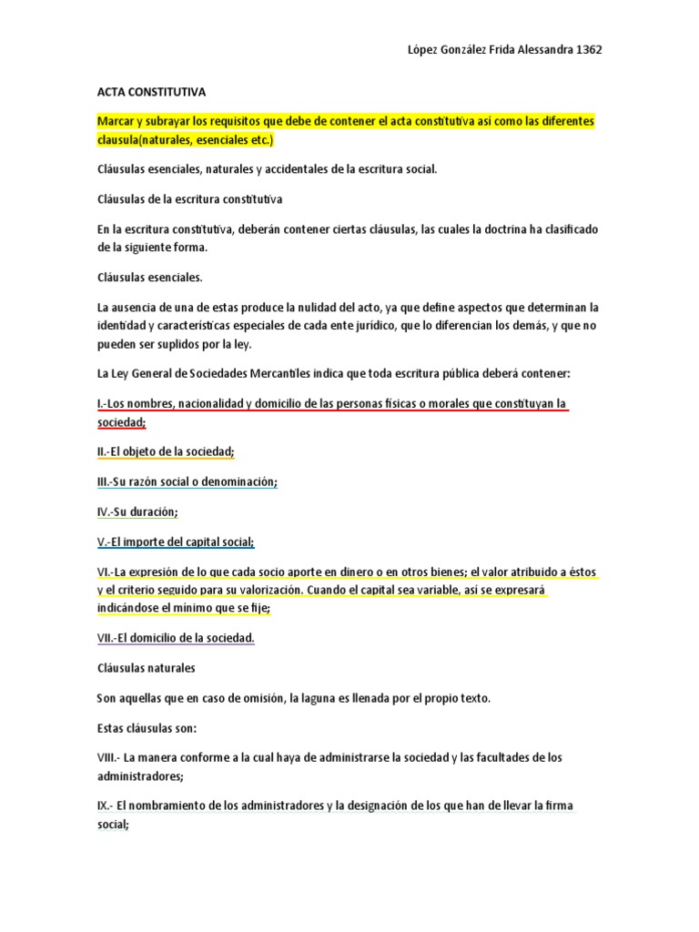 Clausulas Esenciales Naturales y Acciden | PDF | Sociedad de ...