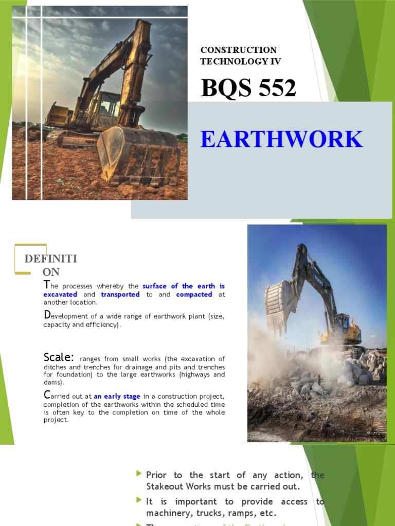 Earthwork: Construction Technology Iv | PDF | Deep Foundation | Civil ...