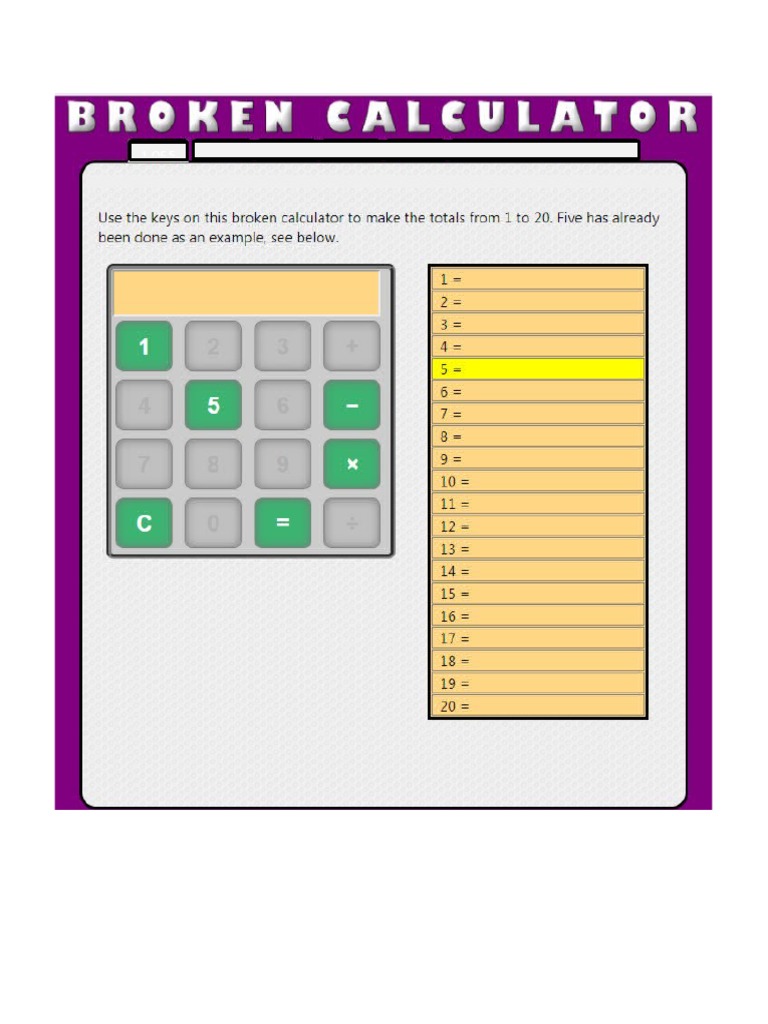 Broken Calculator | PDF