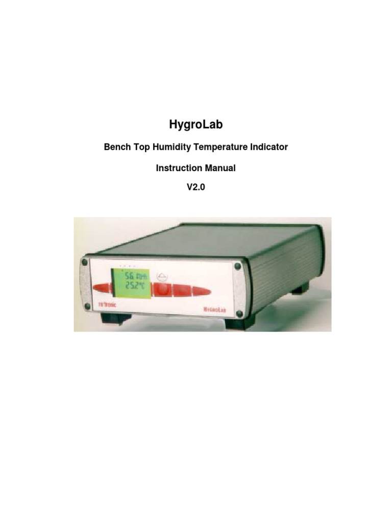 Hygrolab: Bench Top Humidity Temperature Indicator Instruction Manual ...