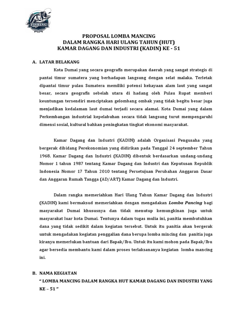 Proposal Lomba Mancing | PDF | Sains & Matematika