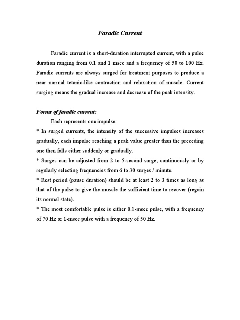 Forms of Faradic Current | PDF | Motor Neuron | Muscle Contraction