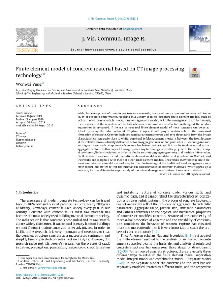 2019-30 August-Finite Element Model of Concrete Material Based On CT ...