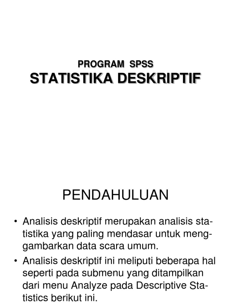 PERTEMUAN 2-Program SPSS Statistika Deskriptif | PDF