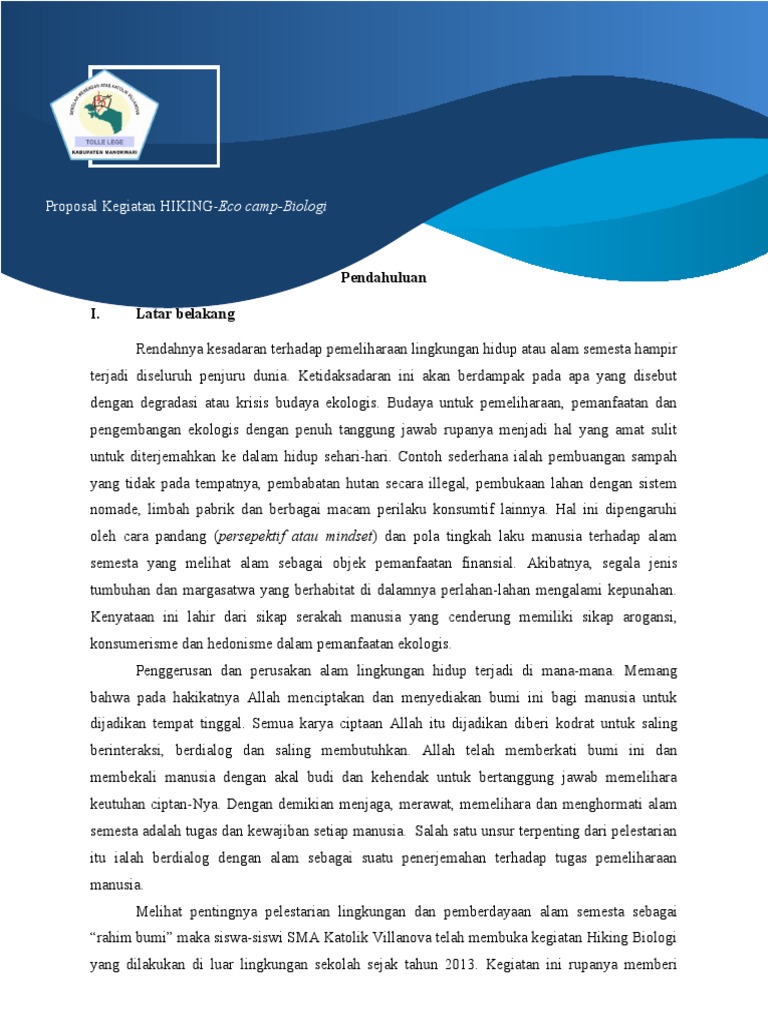 Proposal Kegiatan HIKING | PDF