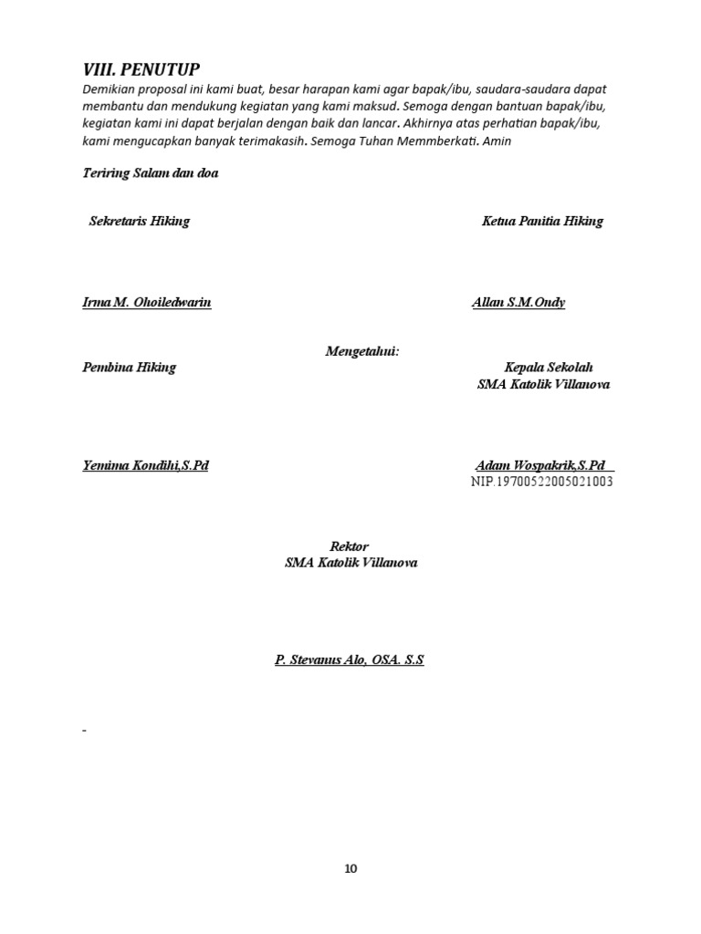 Bagian Penutup Proposal | PDF