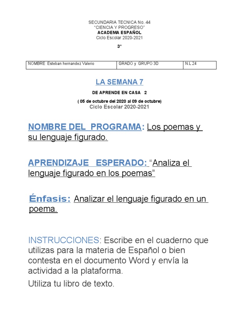 Análisis de Lenguaje Figurativo en Poemas | PDF | Metáfora | Amor