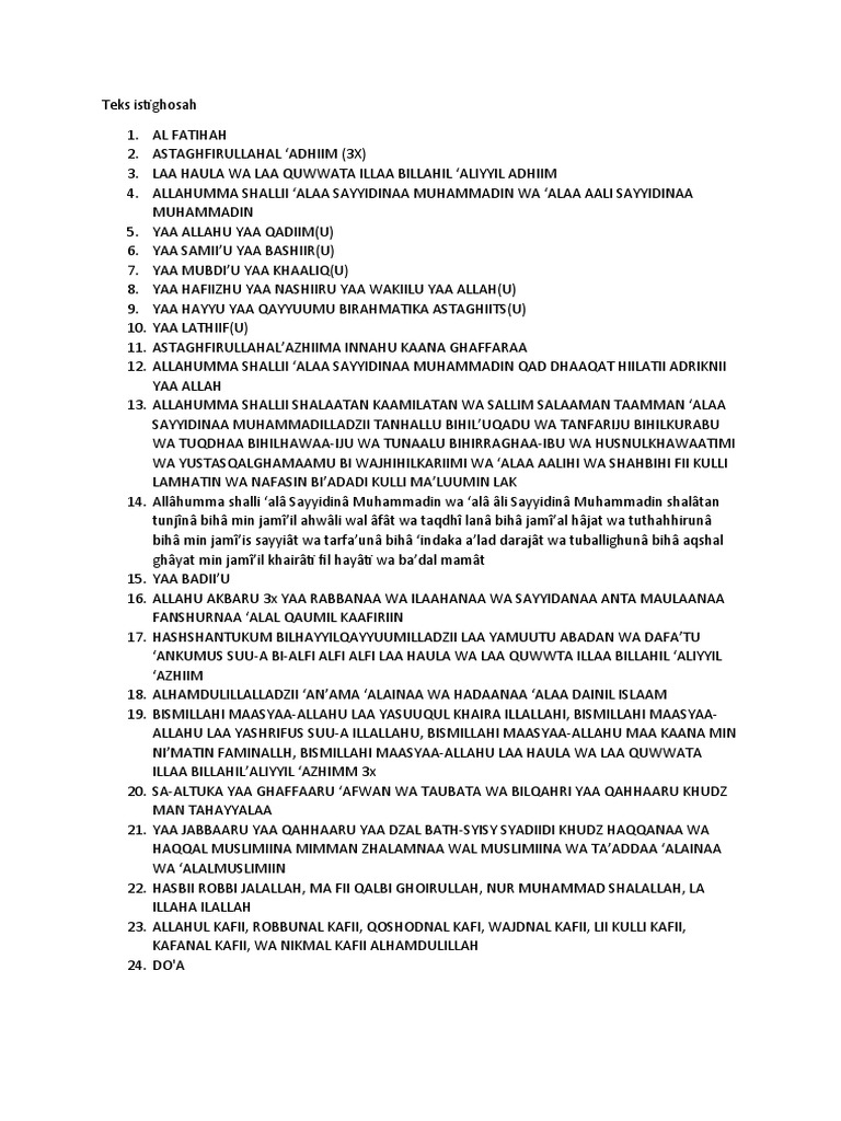 Teks Istighosah SMP 2021 | PDF