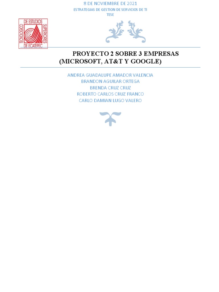 Proyecto 2. | PDF | AT & T | Itil