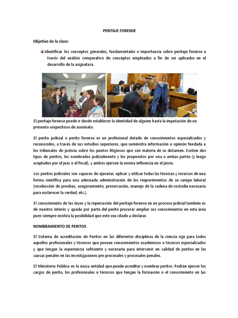 Introducción al Peritaje Forense | PDF | Testigo experto | Justicia