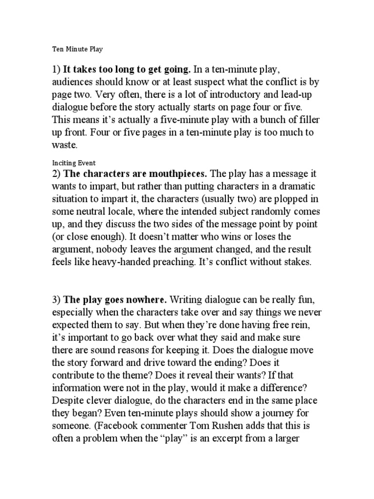 Ten Minute Play | PDF