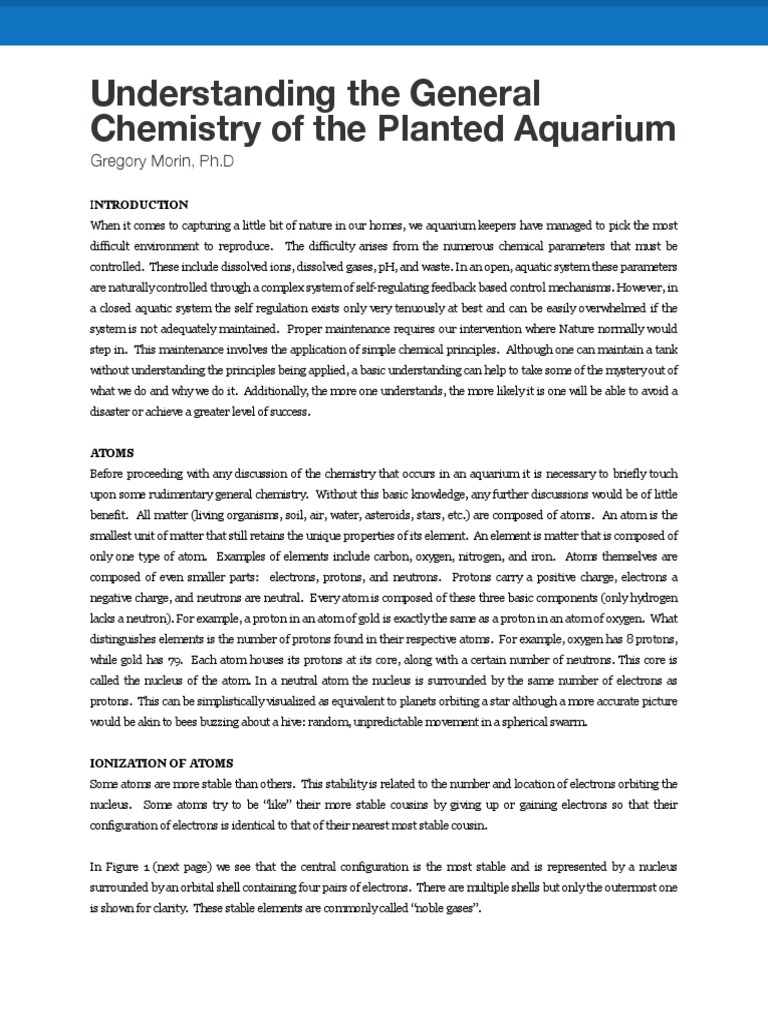 Understanding The General Chemistry of The Planted Aquarium: Gregory ...