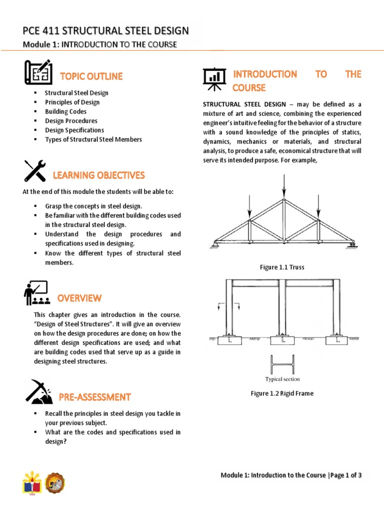 Pce 411 Structural Steel Design: Module 1: Introduction To The Course | PDF | Design ...