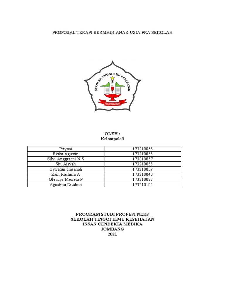 Proposal Terapi Bermain Anak Pra Sekolah | PDF
