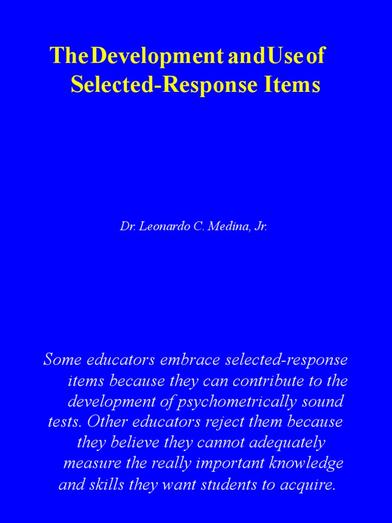 Guide to Selected-Response Items | PDF | Multiple Choice | Cognition