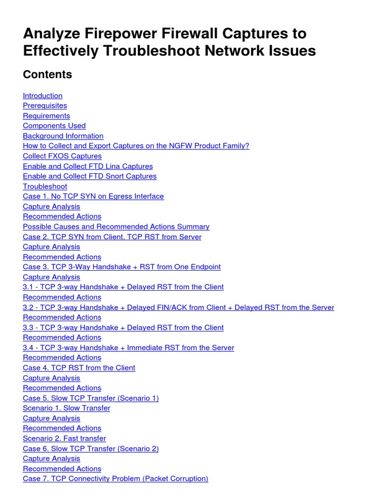Analyze Firepower Firewall Captures | PDF | Transmission Control Protocol | Firewall (Computing)