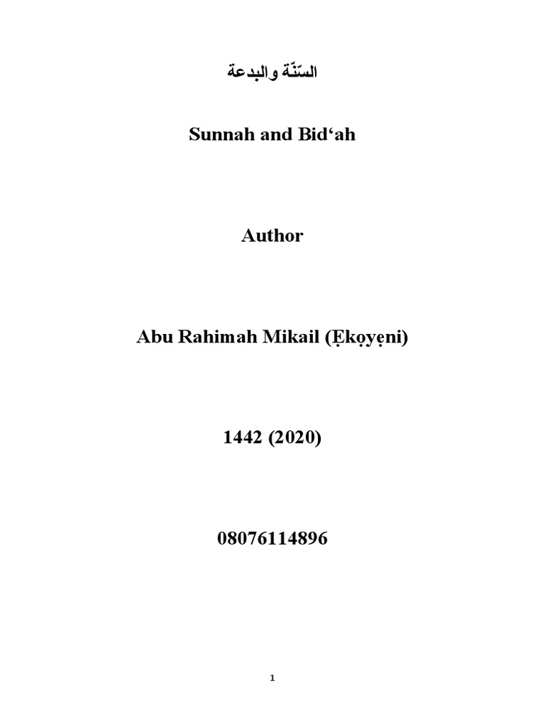 Sunnah and Bid Ah | PDF | Hadith | Muhammad