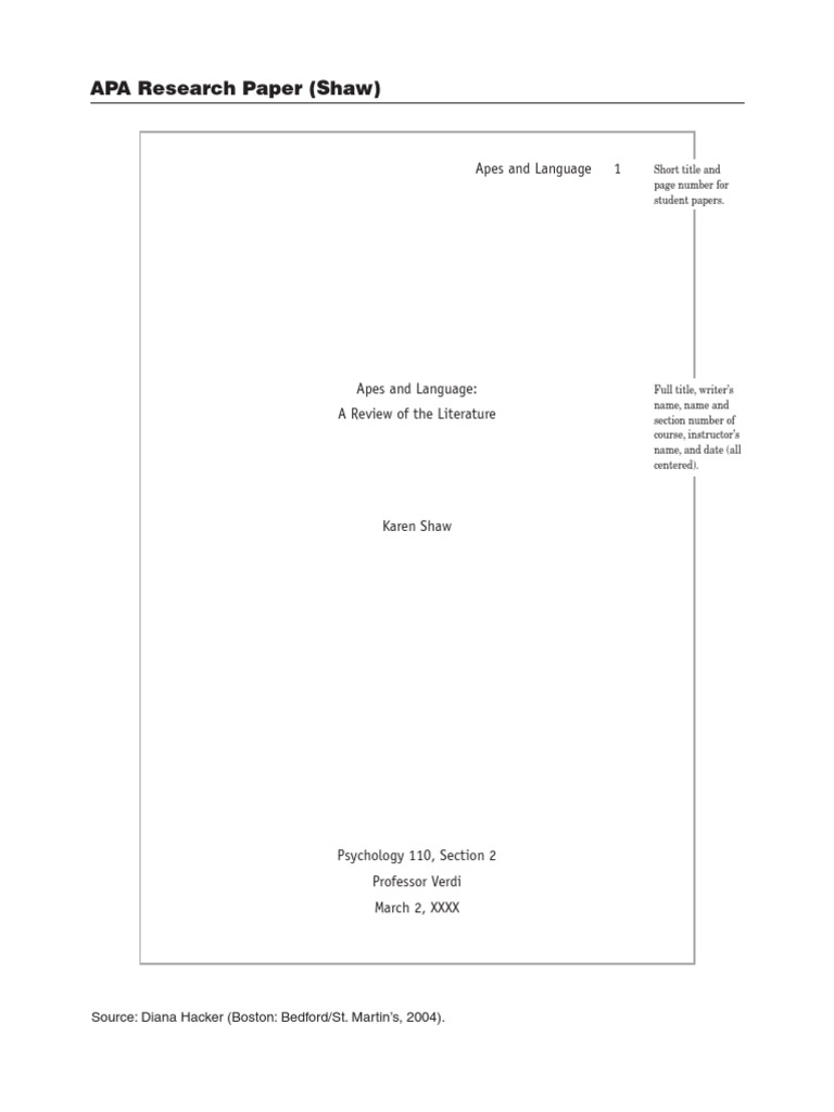 Apa Style Paper Example | Pdf | Chimpanzee | Ape