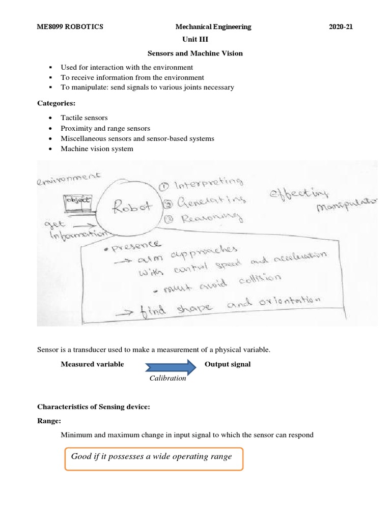 Unit 3 Class Notes | PDF | Sensor | Computer Vision Unit 3 Class Notes | PDF | Sensor | Computer Vision